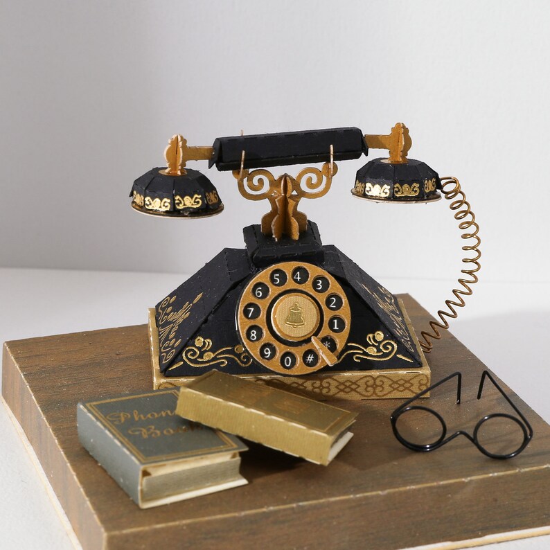 DIY Paper Antique Telephone Craft 3D Model Craft Kit DIY - Etsy