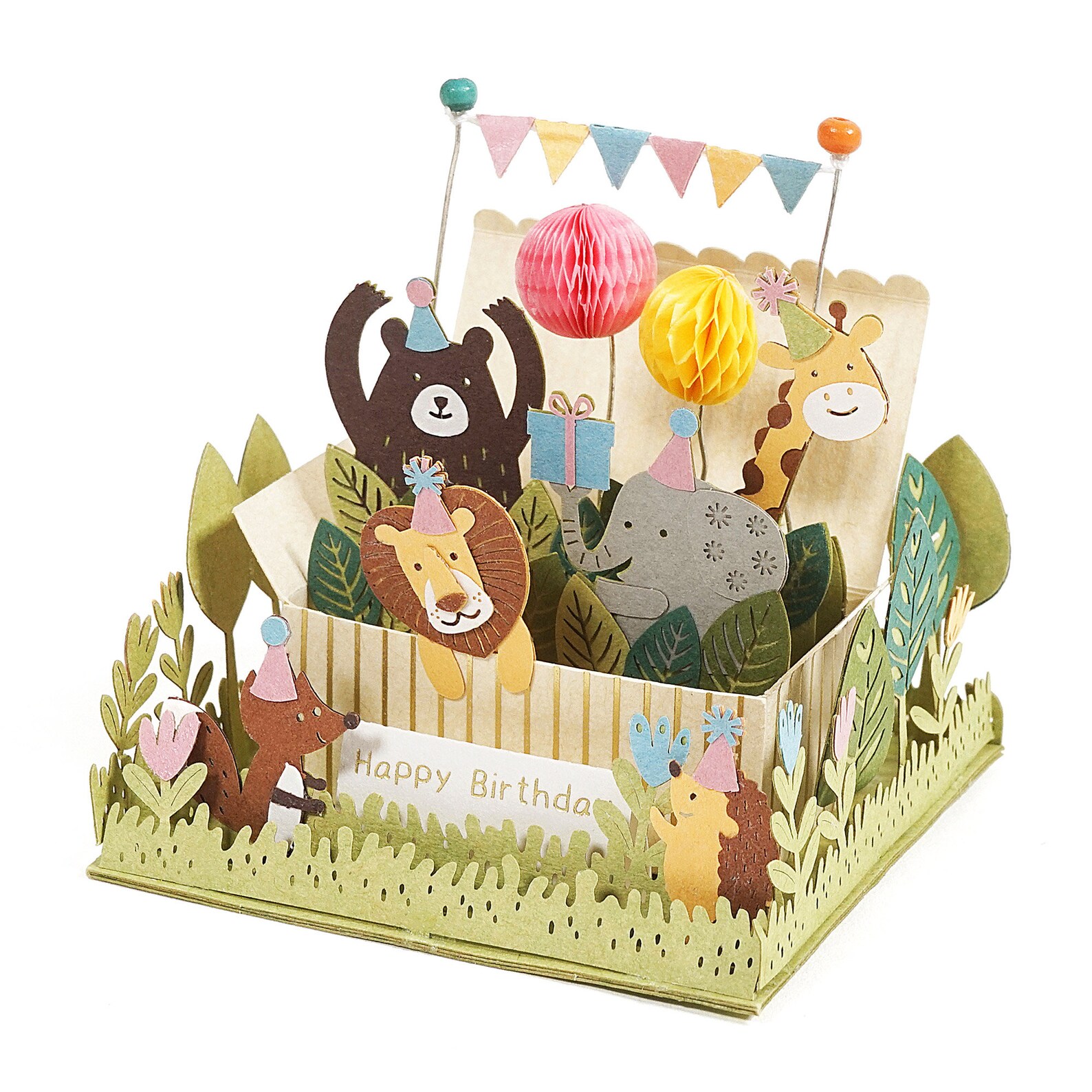 Woodland Animal Birthday Card, Mini House Kit, Ship From USA, 3D ...
