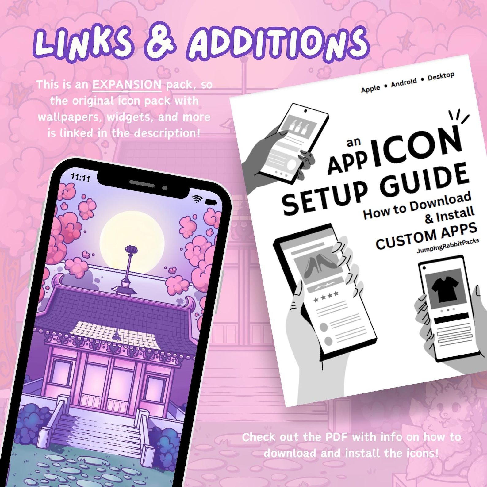 Sakura Pavilion EXPANSION Icon Pack for Ios Android Tablet Kawaii Icon ...