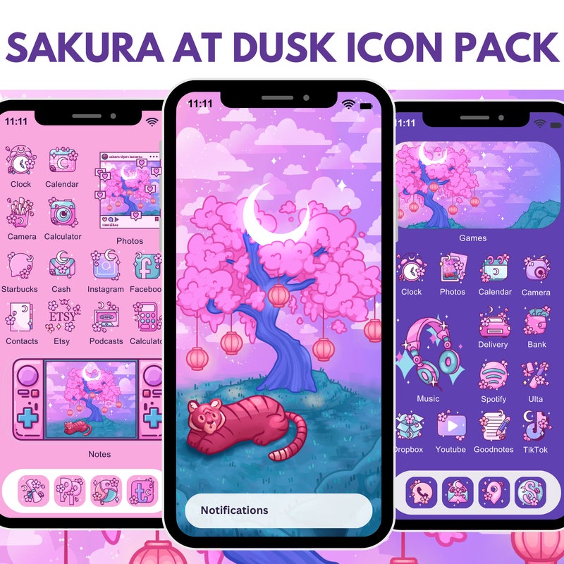 Android Sakura Icons - Etsy UK