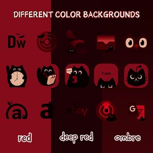 Red Witchy Cat App Icon Pack for Ios Android Phone Tablet With 400 ...