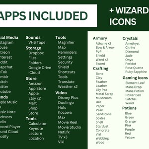 Druid RPG App Icon Pack for Ios iPhone Android Hand Drawn Icons Wizardry Art Life Elemental App ...