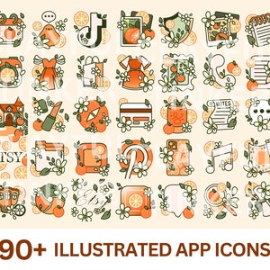 Orange Fruit App Icon Pack for Ios Android iPhone Orange Blossom Icon ...