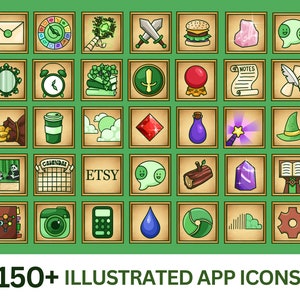 Druid RPG App Icon Pack for Ios iPhone Android Hand Drawn Icons ...