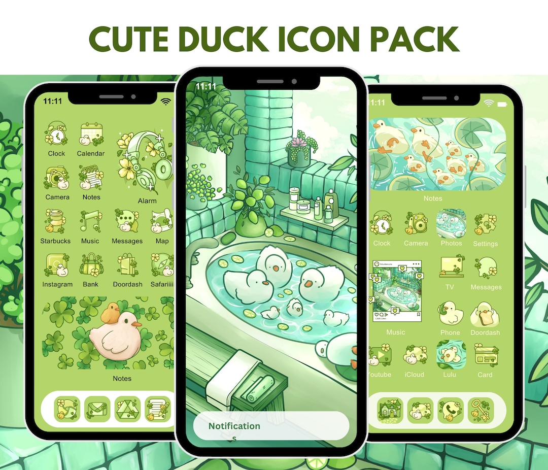 Cute Duck App Icon Pack for Ios Android Tablet Kawaii Aesthetic Icon ...