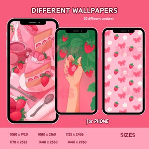 Strawberry App Icon Pack for Ios Android Phone Pink Berry Aesthetic ...