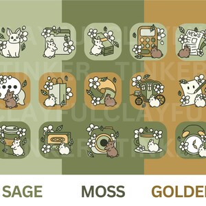 Ios App Icon Pack Cottagecore Bunny Cute Icons for iPhone Android ...