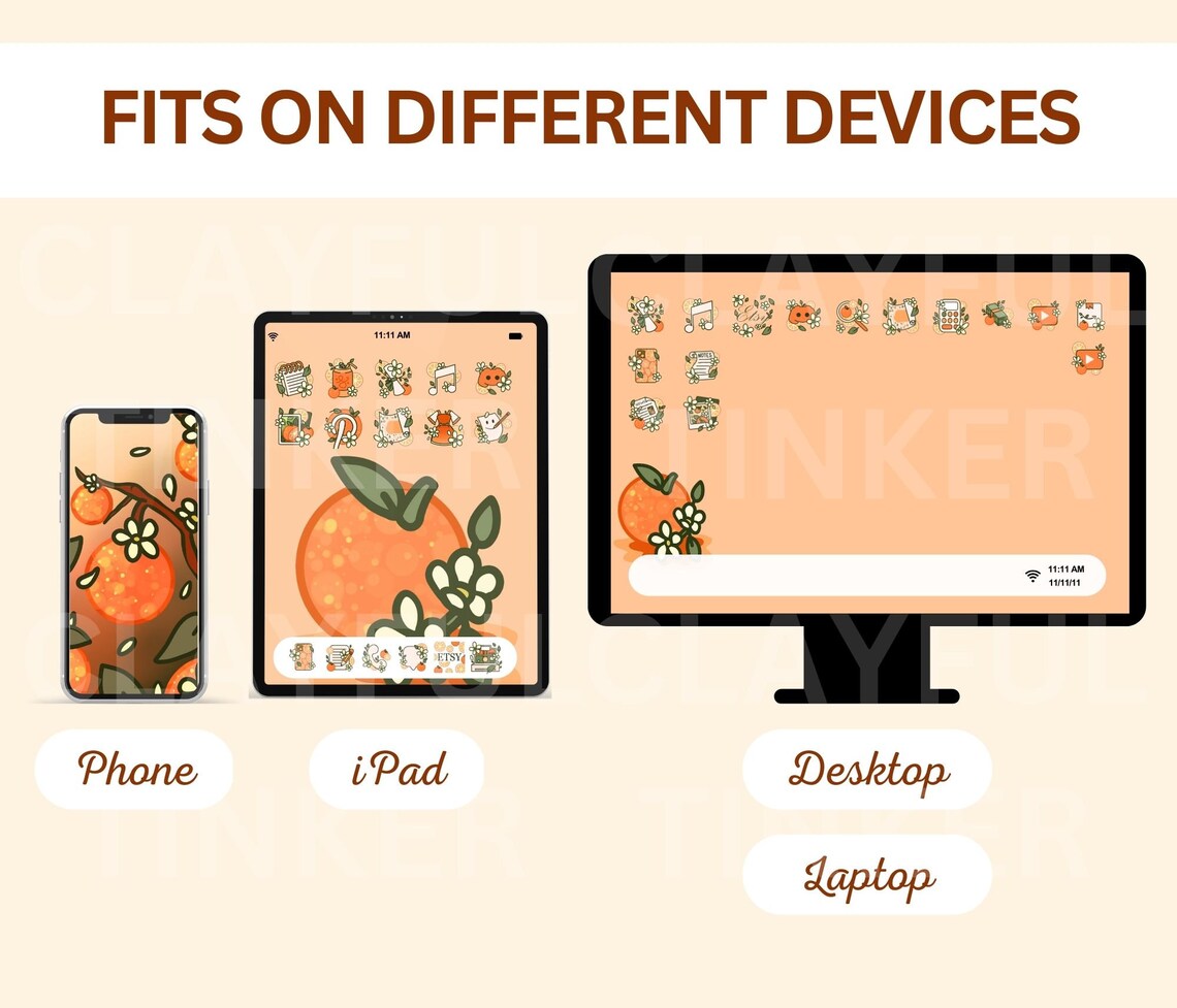 Orange Fruit App Icon Pack for Ios Android iPhone Orange Blossom Icon ...