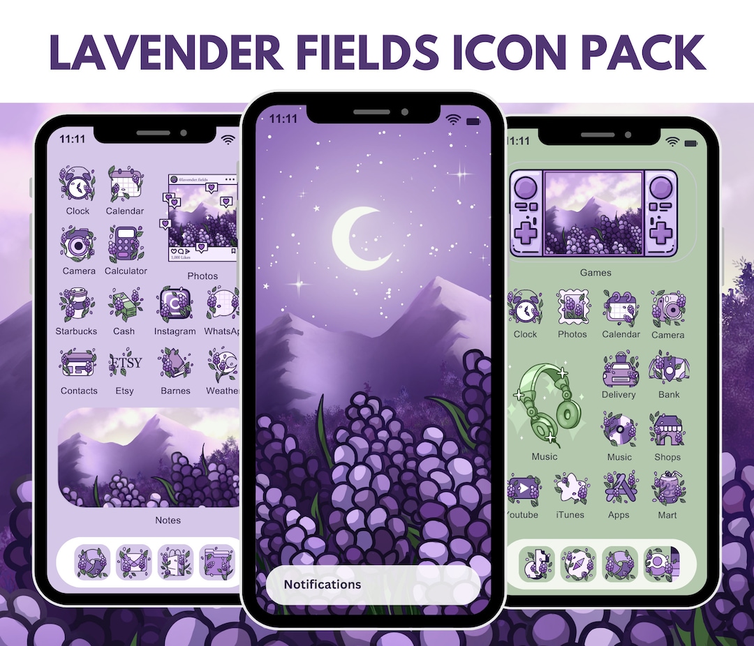 App Icon Pack Ios Android Lavender Fields Floral Icon Design for iPhone ...