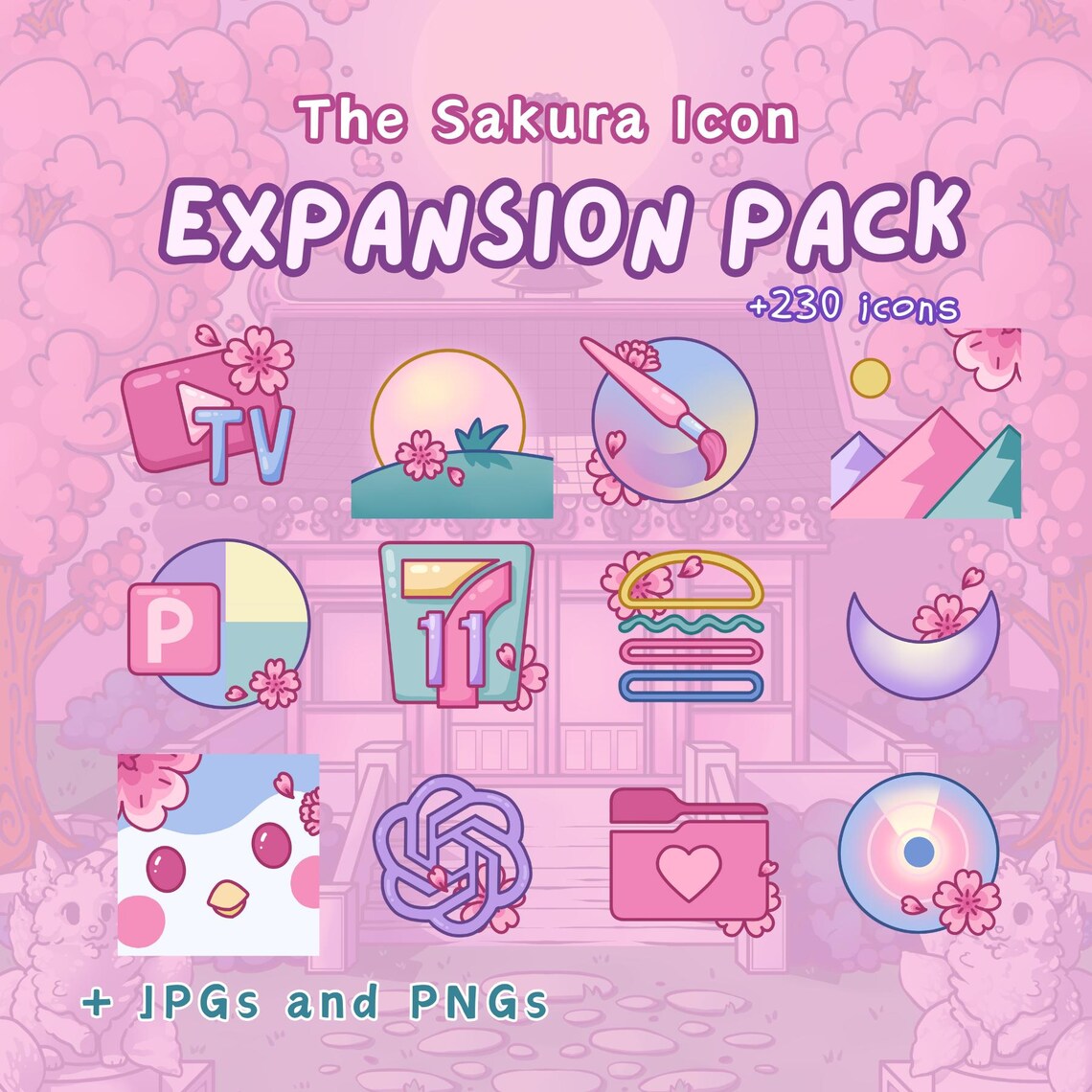 Sakura Pavilion EXPANSION Icon Pack for Ios Android Tablet Kawaii Icon ...
