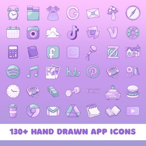 Purple Bunny App Icon Pack for Ios Android Tablet Cute Bunnies Icons ...