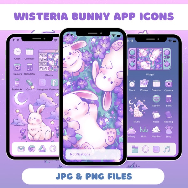 Pink Bunny Ios Wallpaper - Etsy