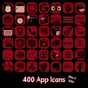 Red Witchy Cat App Icon Pack for Ios Android Phone Tablet With 400 ...