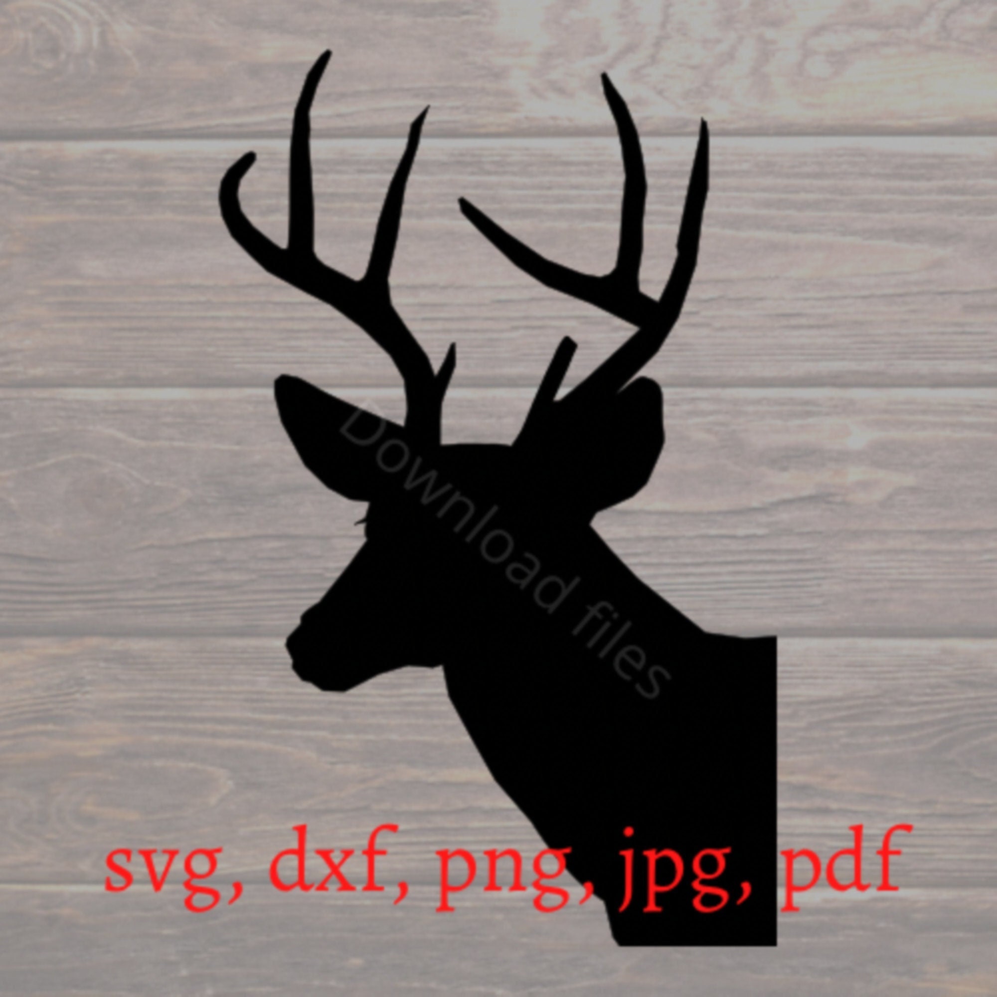 Deer Antler Silhouette Side View