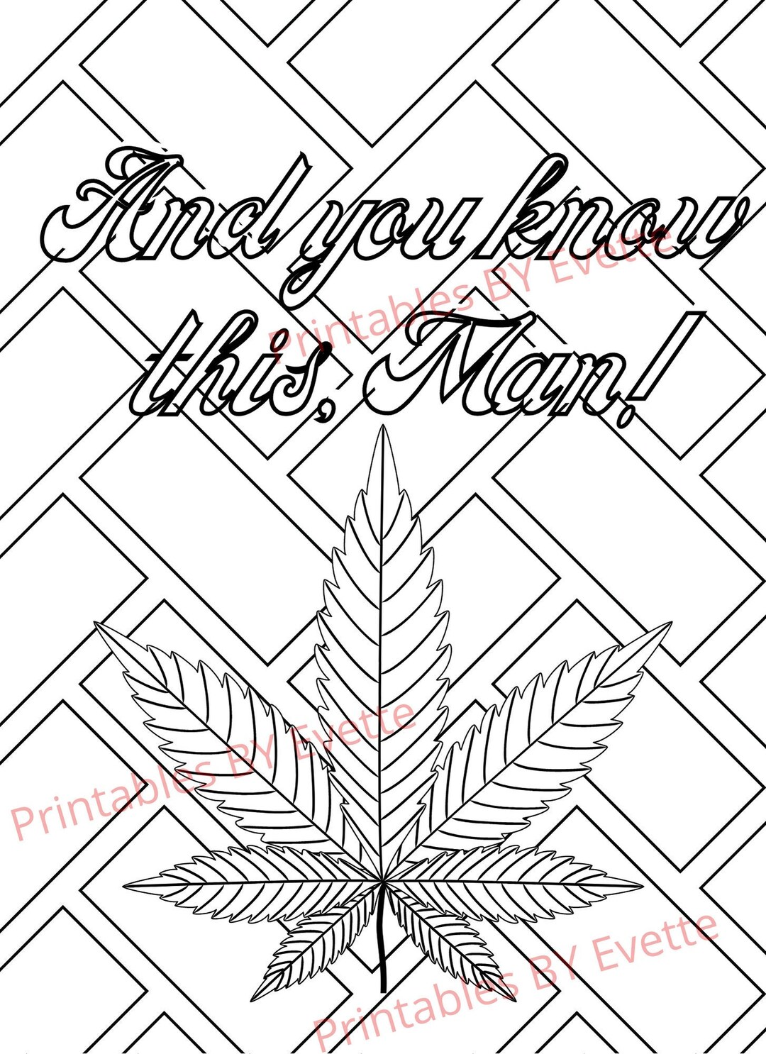420 Adult Coloring New Coloring Page Unique Original - Etsy