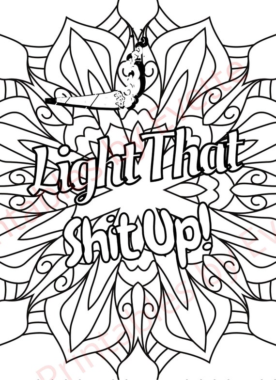 420 Adult Coloring New Coloring Page Unique Original | Etsy
