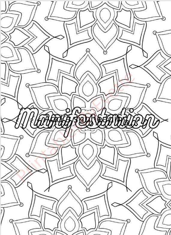 Manifestation Coloring Page Manifest Adult Coloring New - Etsy