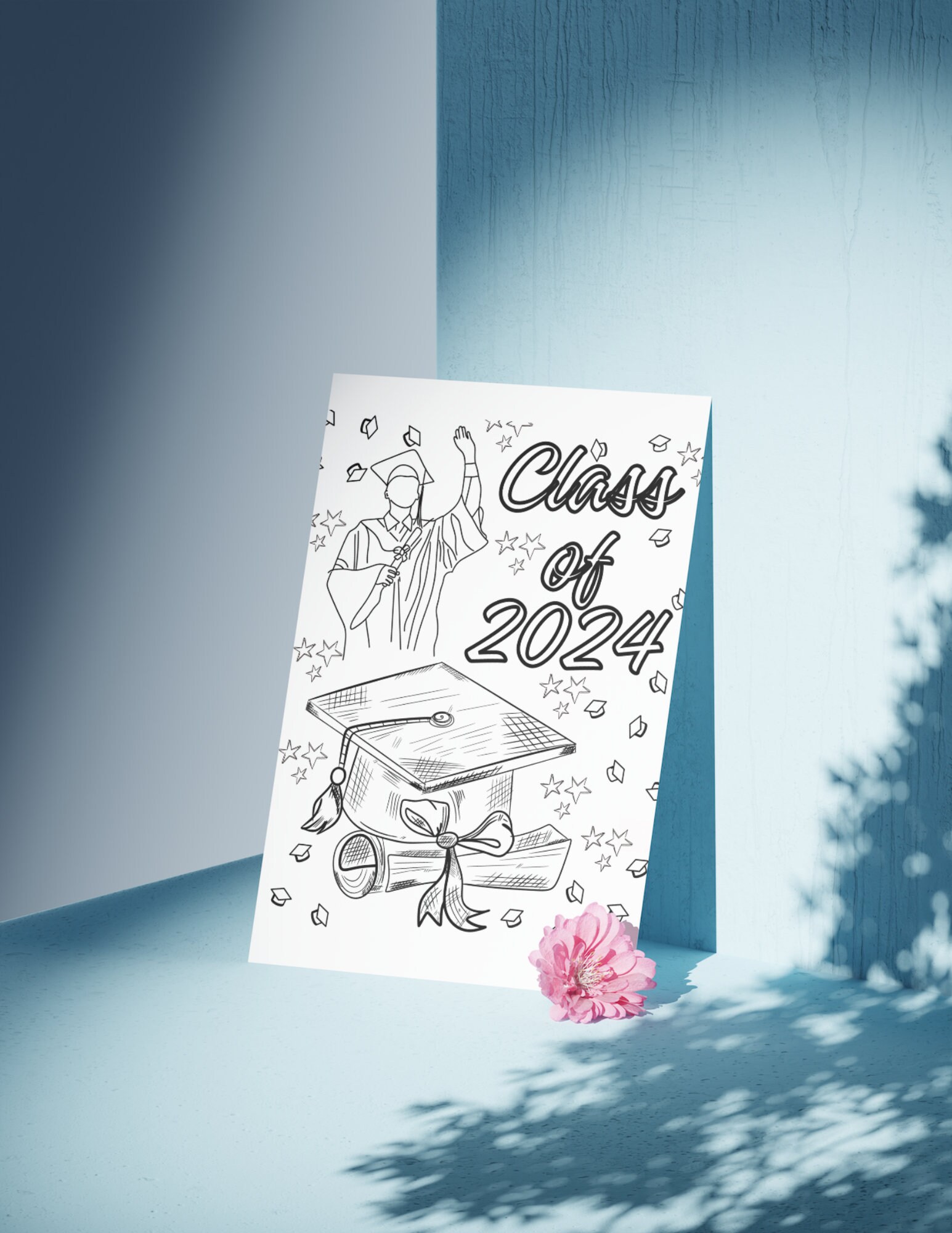 Graduating Male Coloring Page L Graduation Class of 2024 L Gift for ...