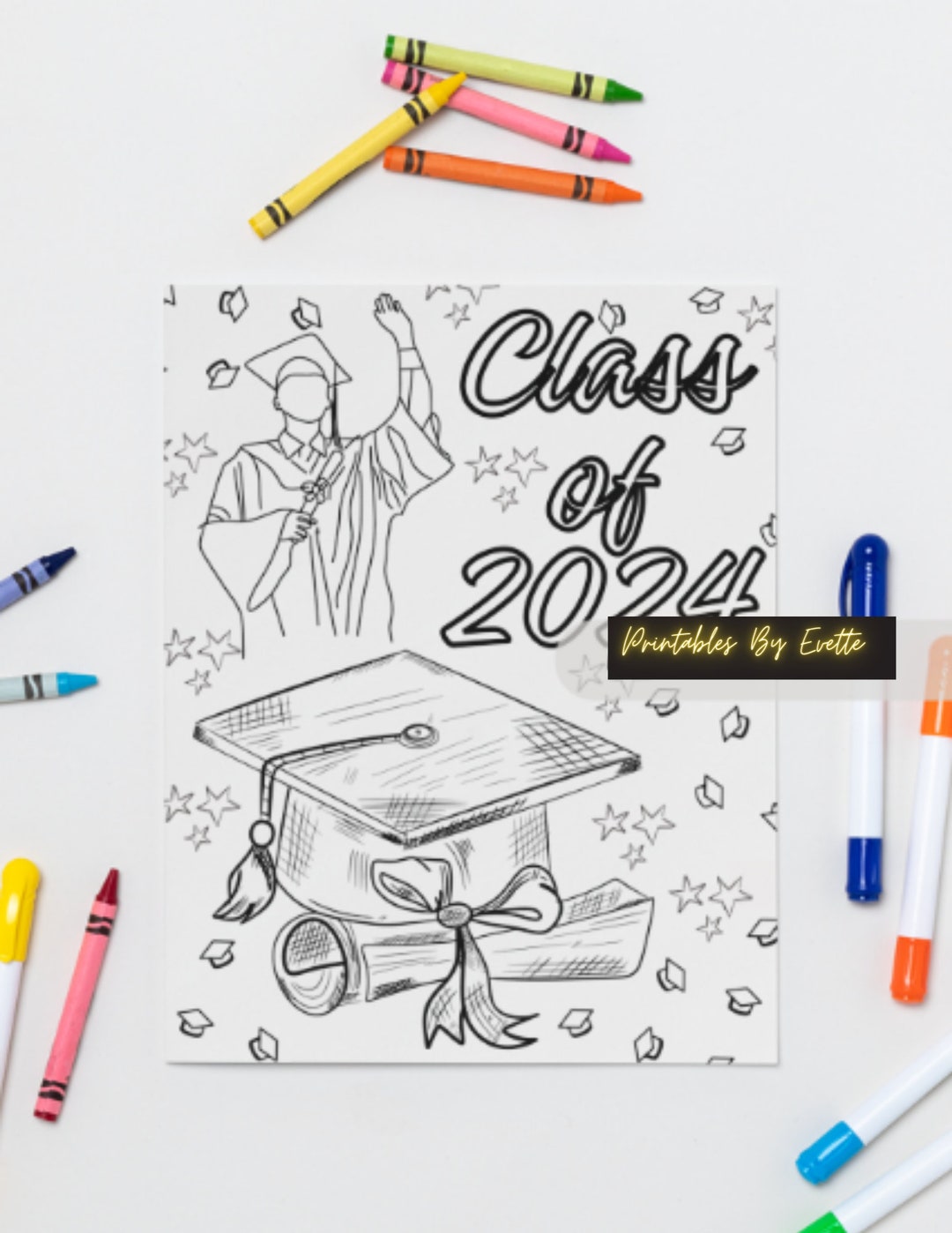 Graduating Male Coloring Page L Graduation Class of 2024 L Gift for ...