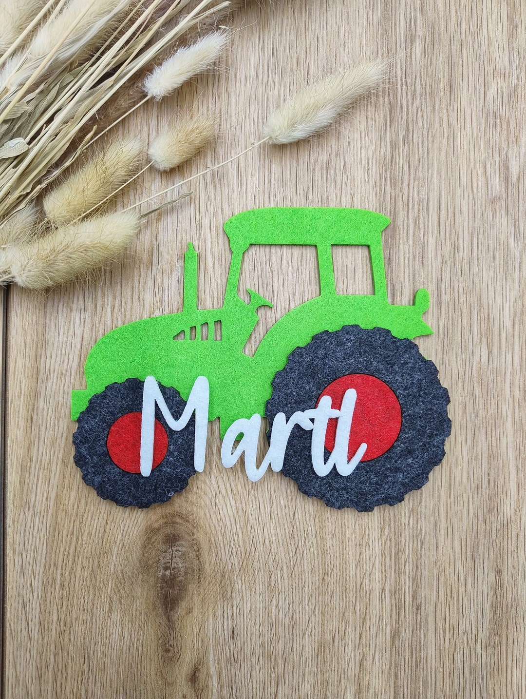 Felt Door Sign for Children's Room, Tractor, Farm, Personalized ...