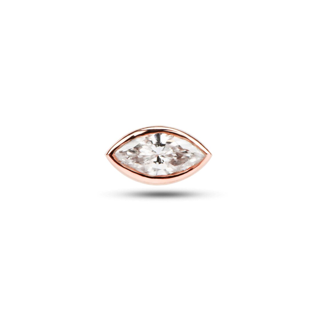 14K Gold Marquise Diamond Rook Piercing – Fine Jewelry - Etsy