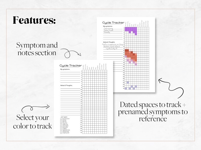 Printable Annual Period Cycle Tracker Instant Digital Download - Etsy