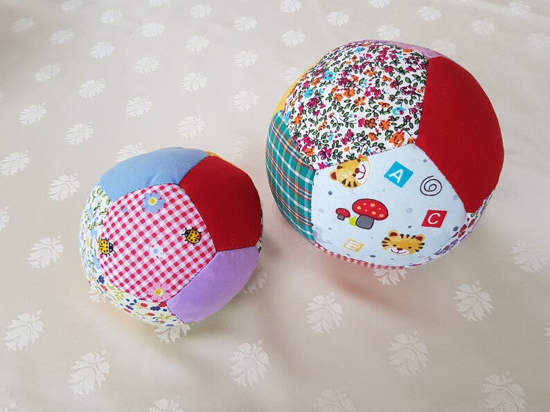 Colorful Patchwork Balls for Baby, Stuffed Fabric Ball, Hand Sewn Soft Baby Toys, Cotton Fabric ...