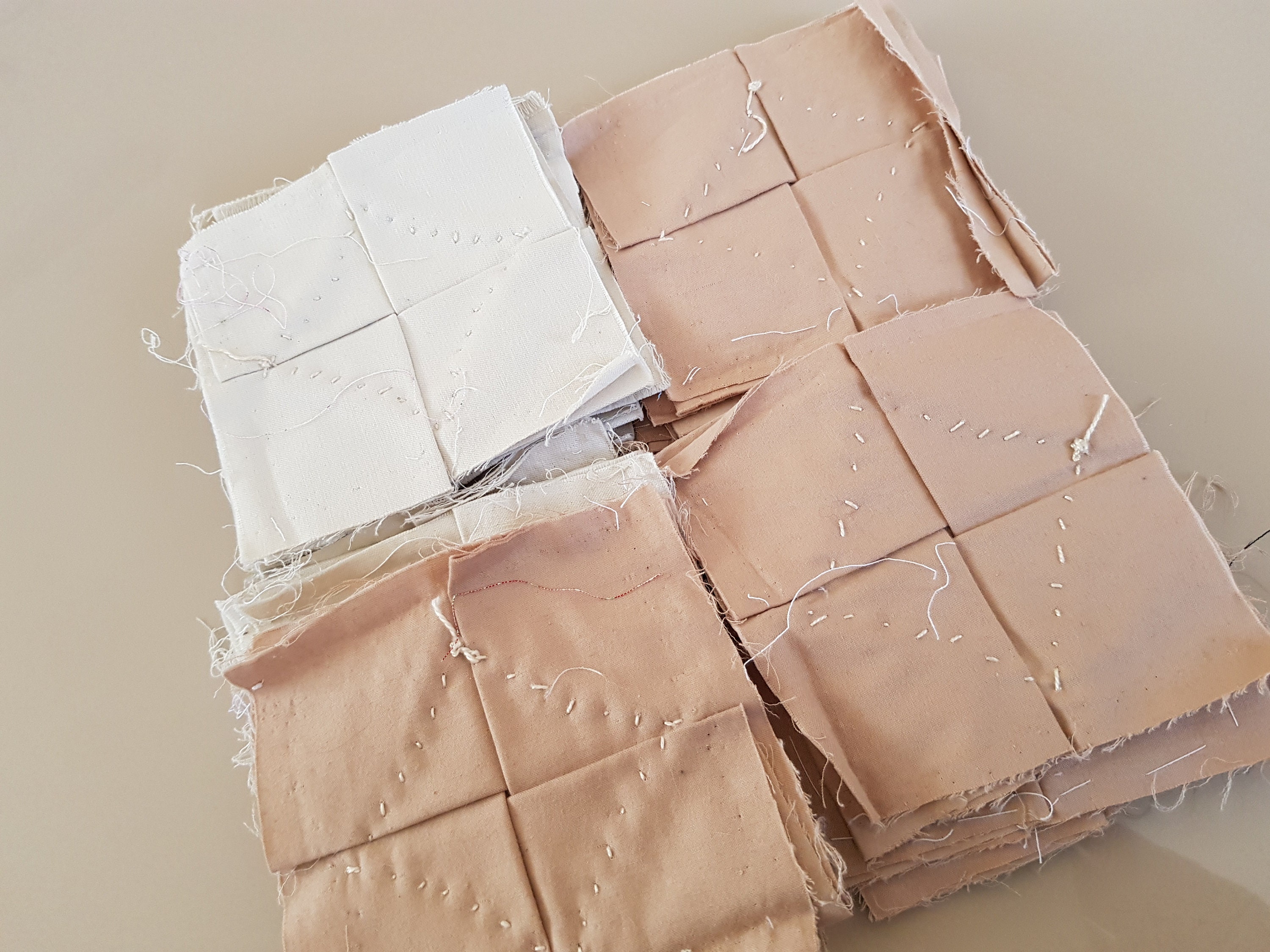 Set of 18 Pre Cut & Cathedral Window Square Quilt Blocks, Patchwork ...