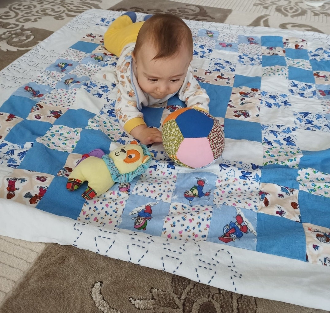 Colorful Patchwork Balls for Baby, Stuffed Fabric Ball, Hand Sewn Soft ...