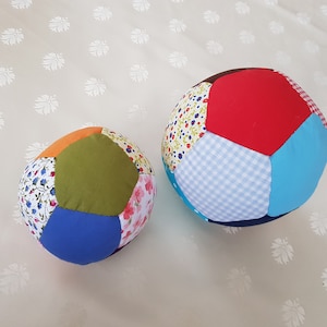 Colorful Patchwork Balls for Baby, Stuffed Fabric Ball, Hand Sewn Soft ...