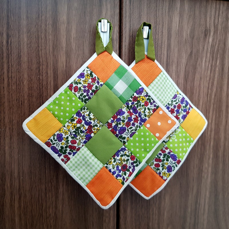 Patchwork Potholders - Etsy
