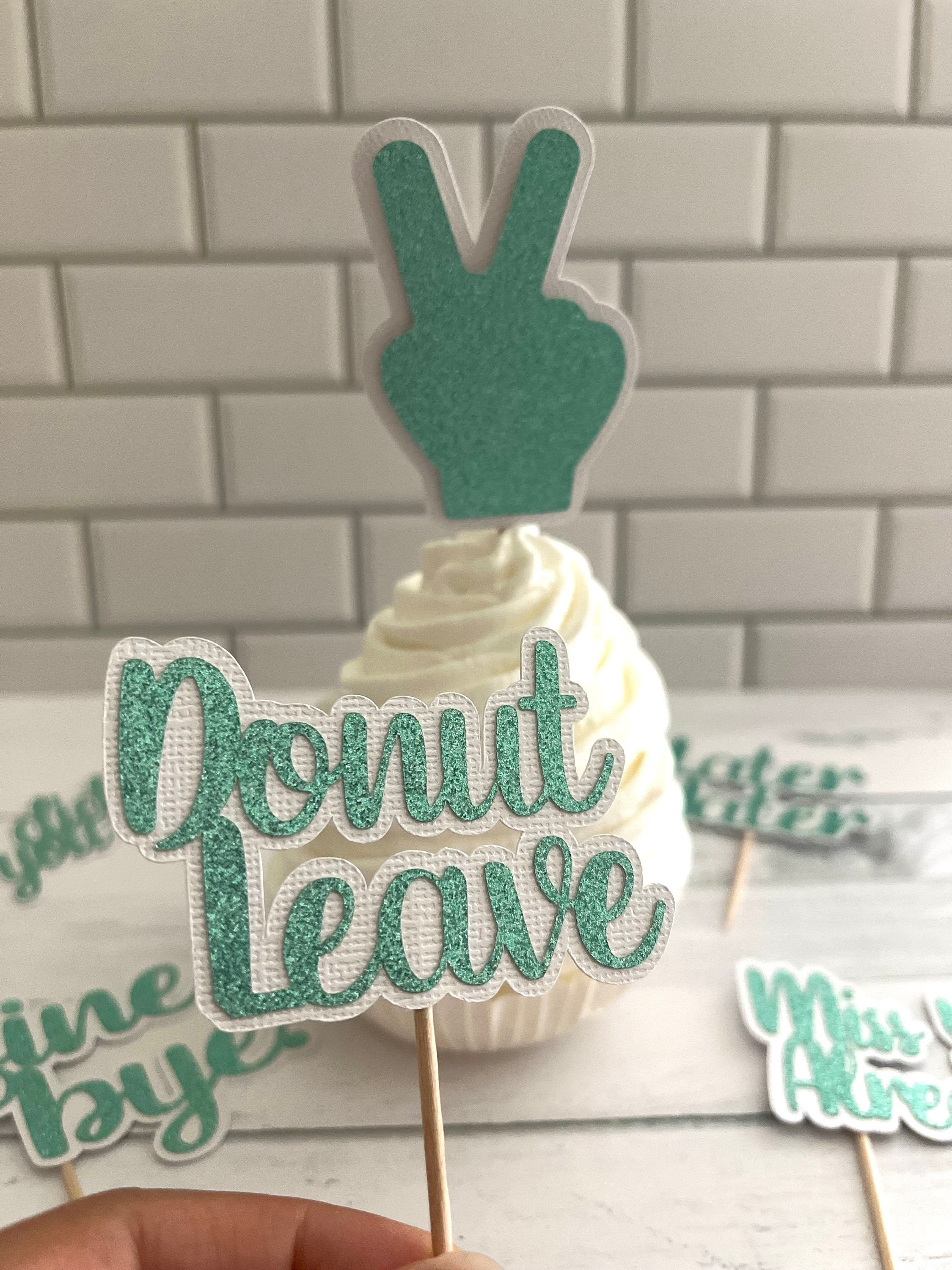 Moving Donut Leave Theme Cupcake Toppers - Coworker Farewell - Funny ...