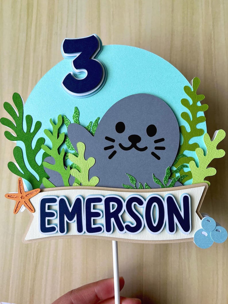 Seal Birthday Cake Topper, Under the Sea Birthday, Sea Animals Cake ...