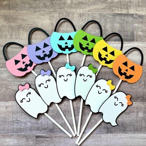 Pastel Halloween Cupcake Toppers: Ghost & Pumpkin Party Decor - Etsy