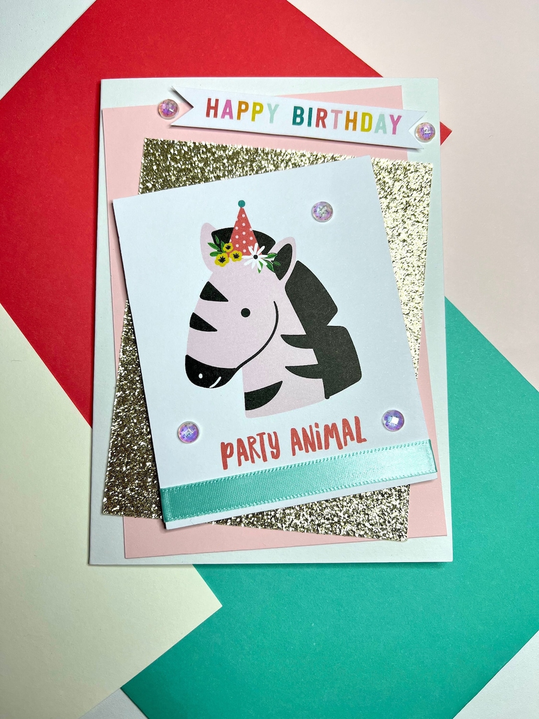 Funny Party Animal Happy Birthday Zebra Greeting Card for Zoo Birthday ...