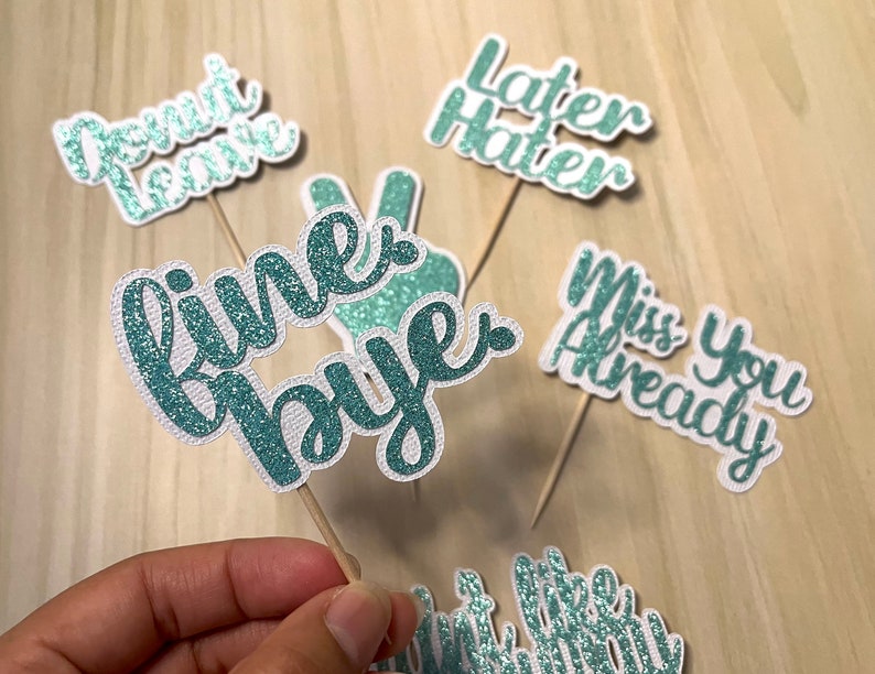 Moving Donut Leave Theme Cupcake Toppers - Coworker Farewell - Funny ...