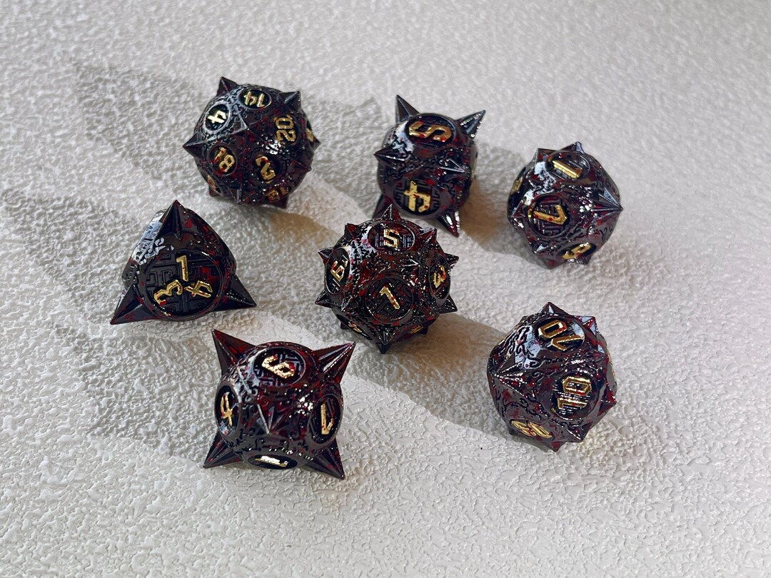Handmade Dnd D6 Metal Polyhedral RPG D10 MTG D20 D and D Dice Set for ...