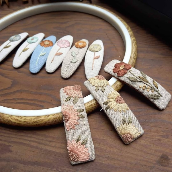 Embroidery Hair Clip - Etsy