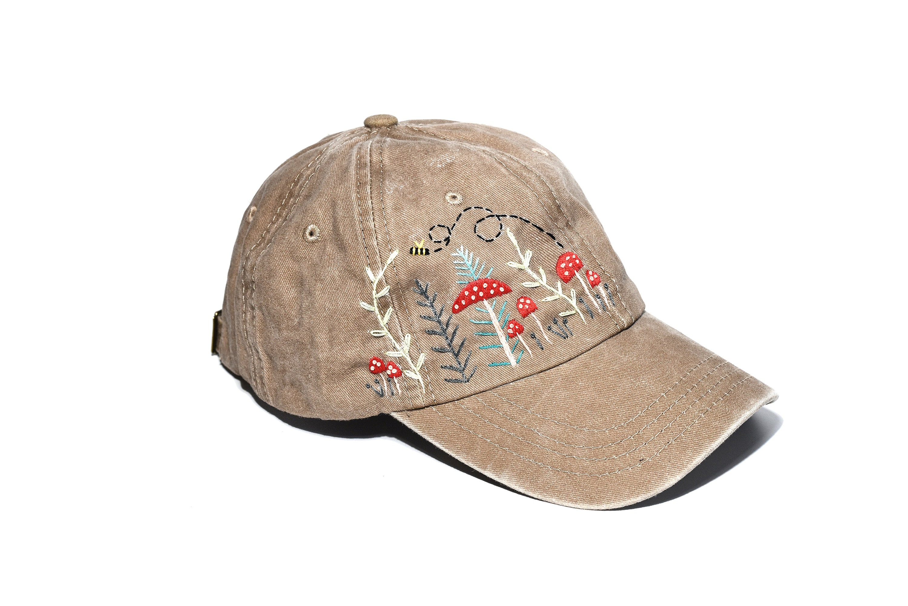 Flower Hand Embroidered Baseball Cap Hand Embroidered Flower - Etsy