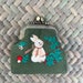 Rabbit Embroidered Denim Coin Purse, Small Change Pouch With Flower ...