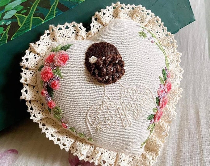 Classy Lady Hand-embroidered Pin Cushion Heart-shaped - Etsy