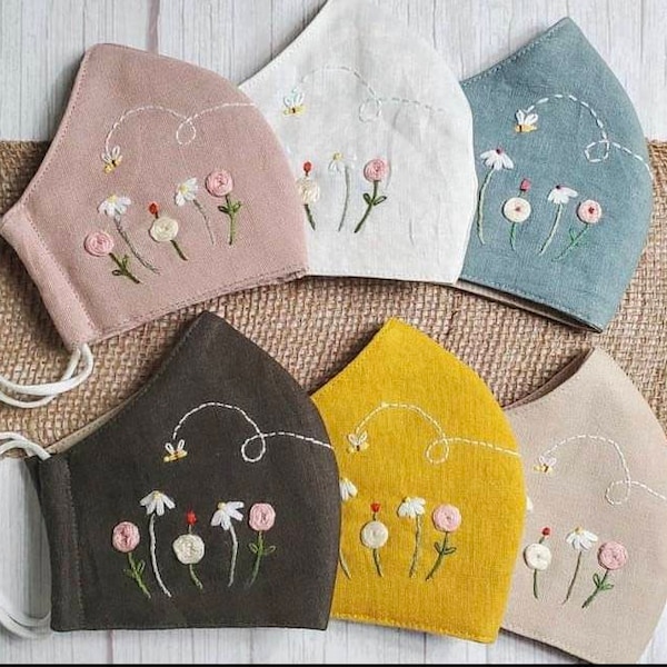 Embroidered Mask - Etsy