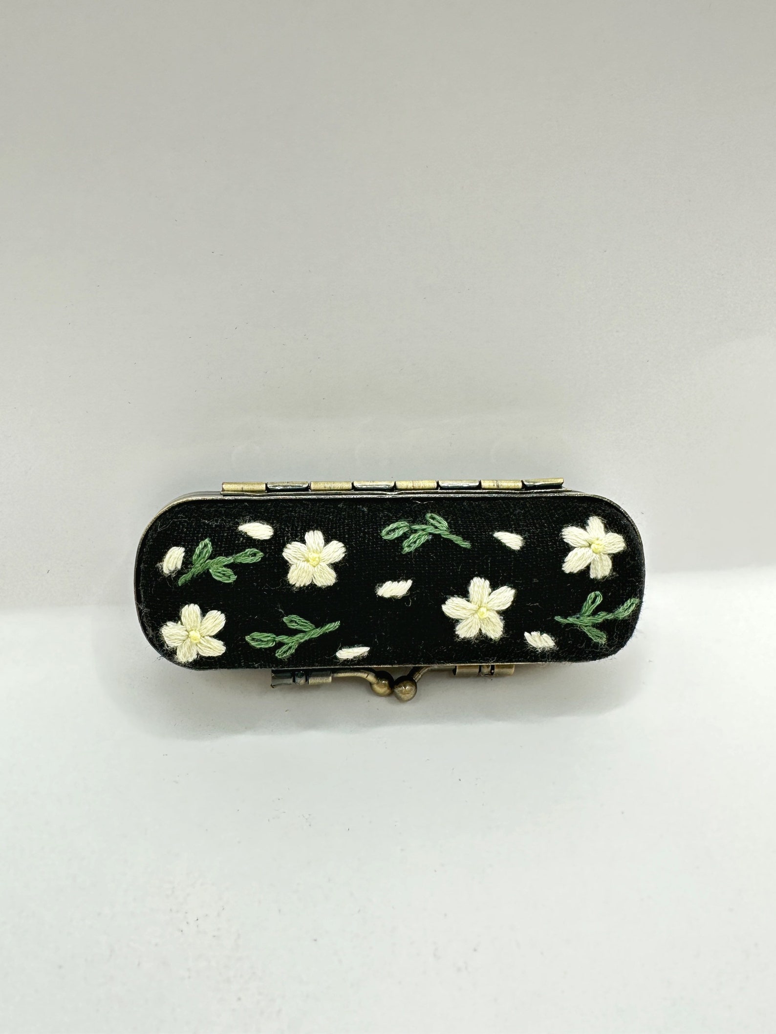 Floral Embroidered Lipstick Case, Handmade Lipstick Organizer, Vintage ...
