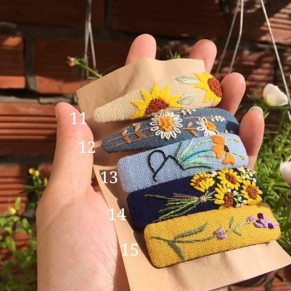 Embroidery Hair Clip - Etsy