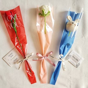 Single Flower Bouquet WRAPPING SERVICE Flower NOT Included, Crochet ...