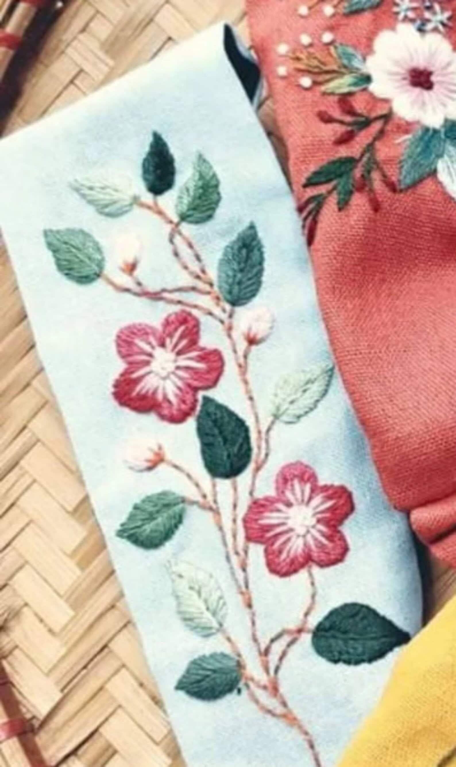 Floral Hand Embroidered Linen Turban. Handmade Hair Turban - Etsy