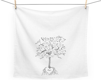 Personalized Family Tree Tea Towel - Etsy