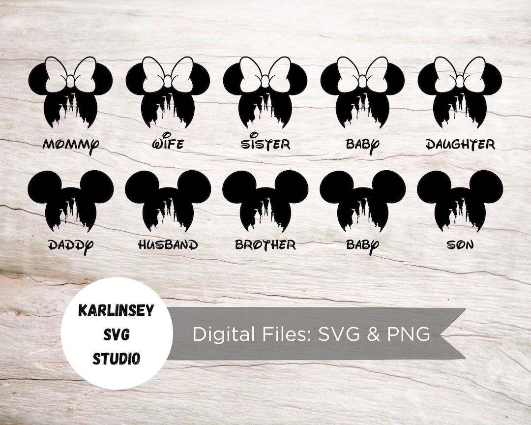 Mickey Minnie Family Bundle, SVG, Vinyl Cut File, Digital Download ...