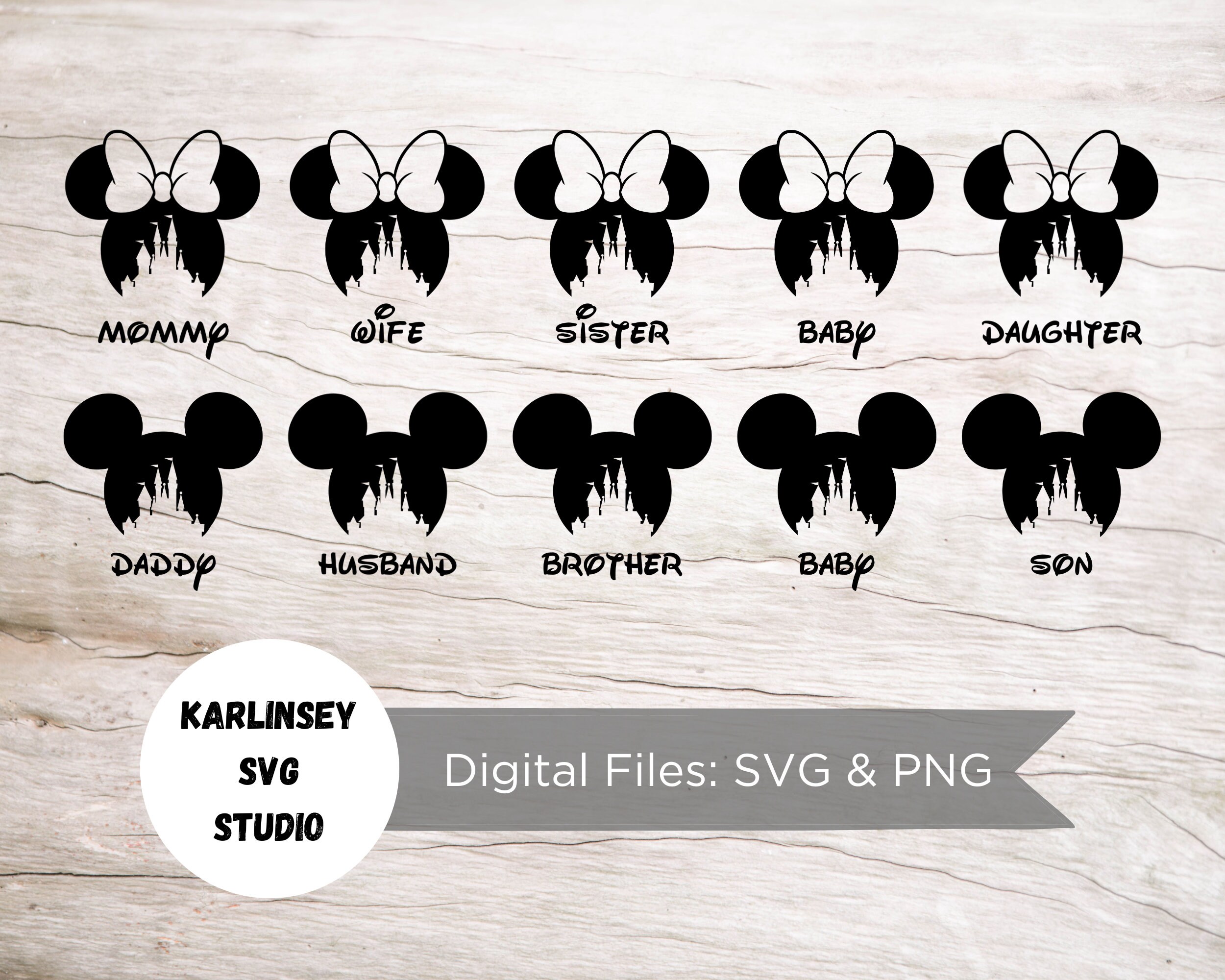 Mickey Minnie Family Bundle SVG Vinyl Cut File Digital - Etsy
