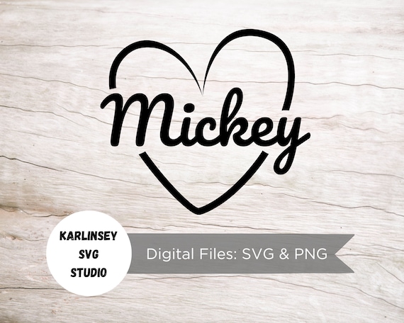 Mickey Mouse Heart SVG PNG Cut File Instant Download - Etsy